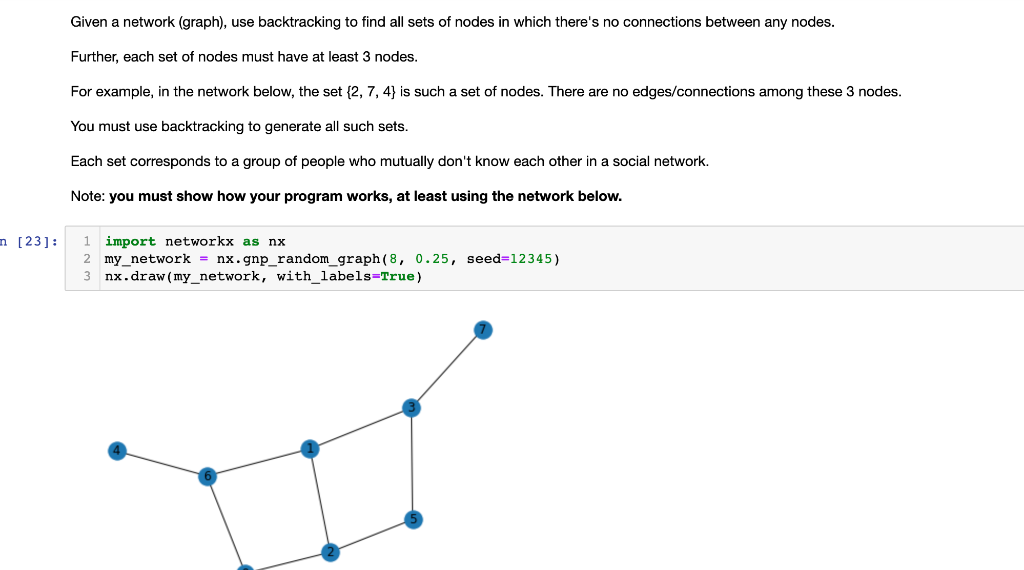 Solved Given a network (graph), use backtracking to find all | Chegg.com
