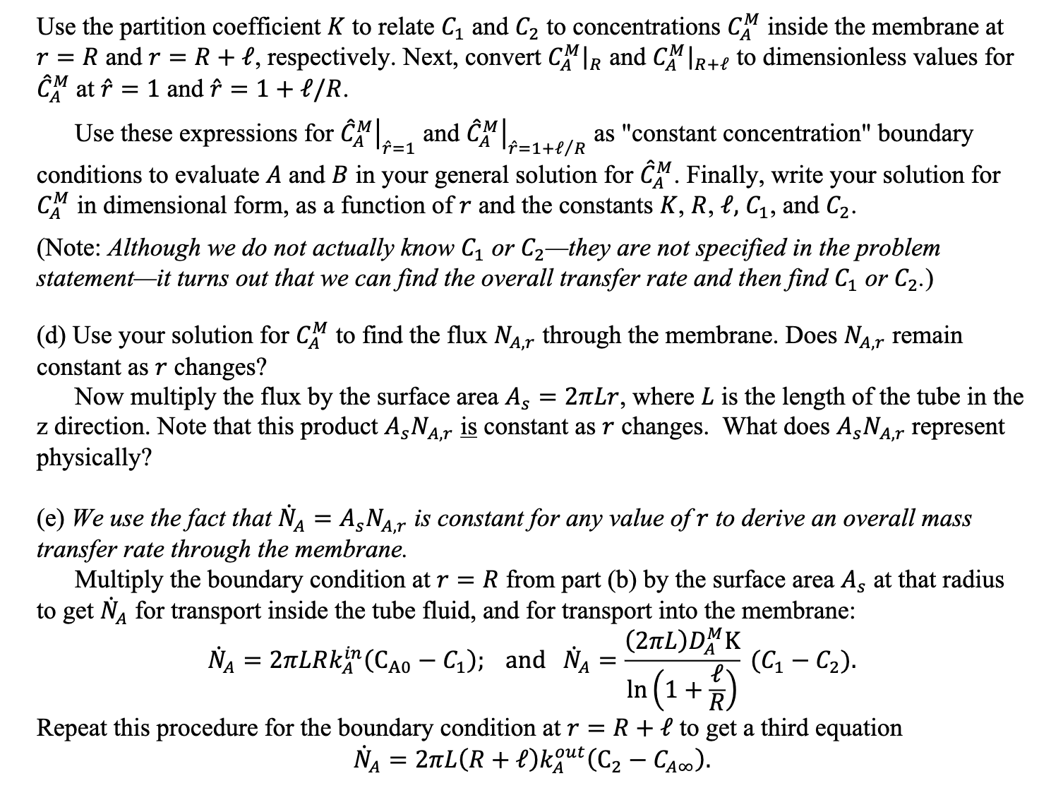 Solved 1. A hollow fiber membrane device comprises a bundle | Chegg.com