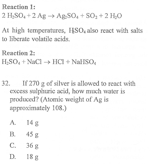 Solved 2H2SO4+2Ag→Ag2SO4+SO2+2H2O At high temperatures, | Chegg.com