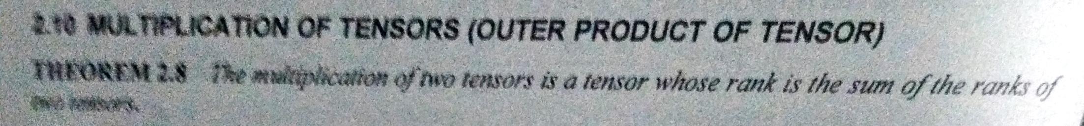 Solved 2.10 MULTIPLICATION OF TENSORS (OUTER PRODUCT OF | Chegg.com