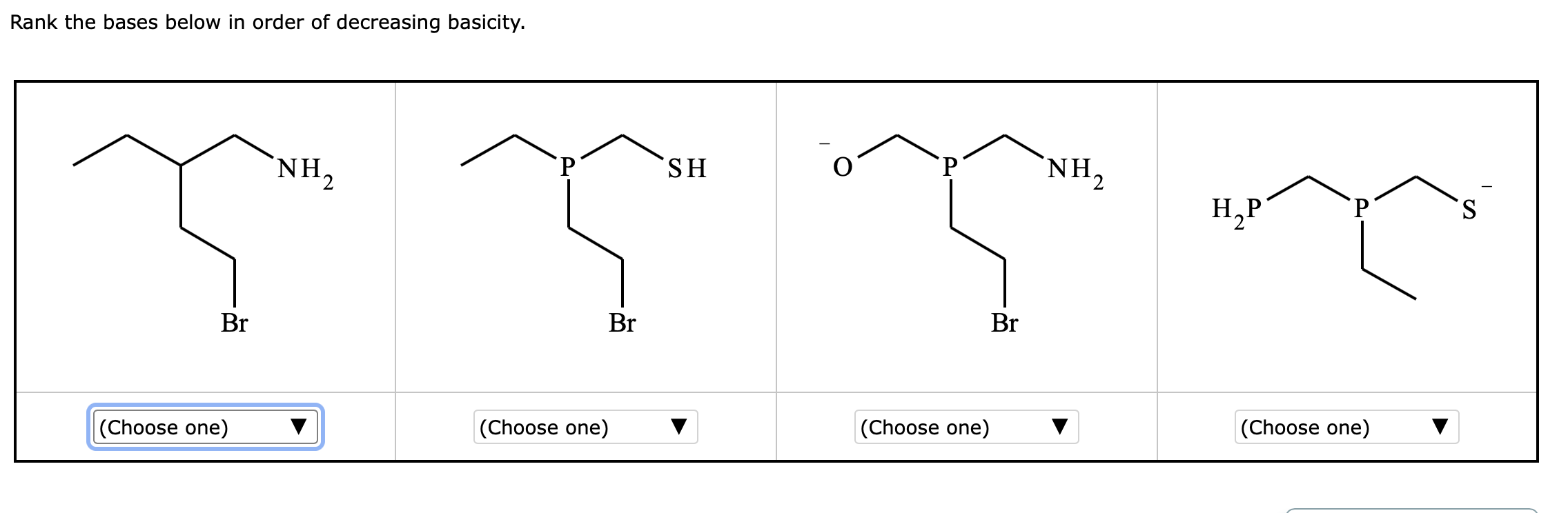 Solved Rank the bases below in order of decreasing basicity. | Chegg.com