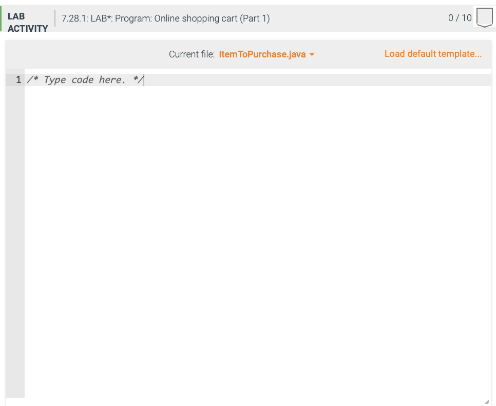 Solved 7.28 LAB*: Program: Online shopping cart (Part 1) (1) | Chegg.com