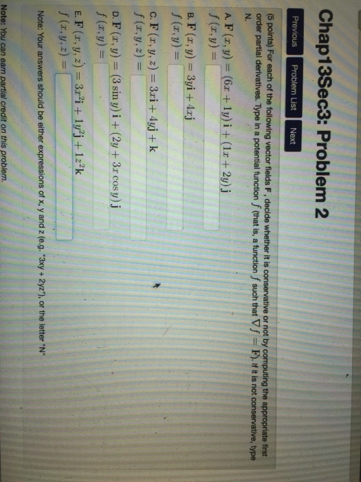 Solved Chap13Sec3: Problem 2 Problem List Next (5 points) | Chegg.com