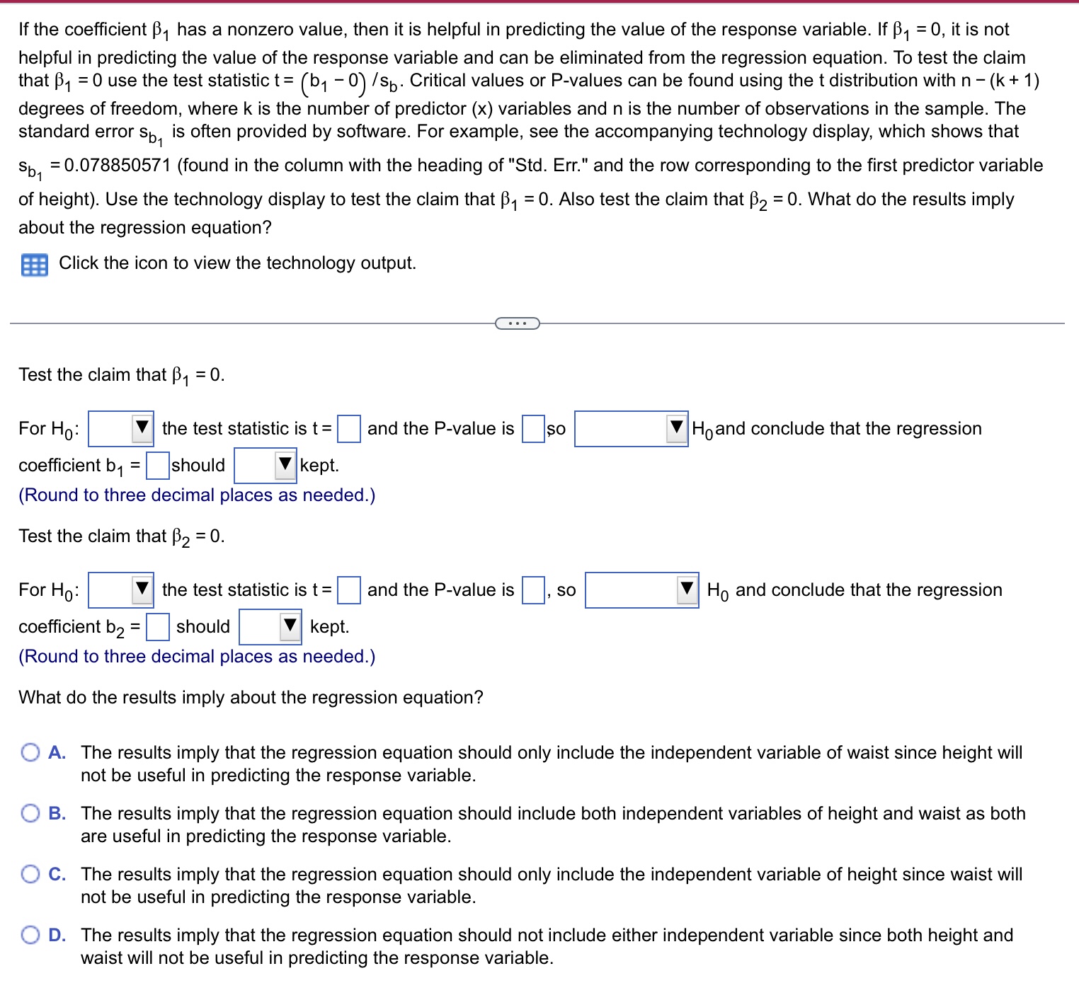 Solved If the coefficient \\( \\beta_{1} \\) has a nonzero | Chegg.com