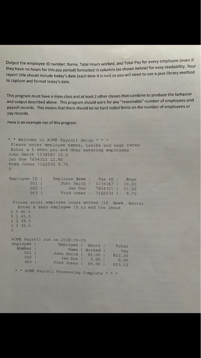CSCI2010L Programming Il - Lab 6 ACME Payroll Part 1: | Chegg.com