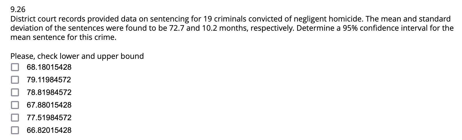 Solved District court records provided data on sentencing | Chegg.com