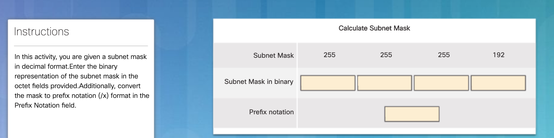 Solved Calculate Subnet Mask Instructions Subnet Mask Subnet | Chegg.com