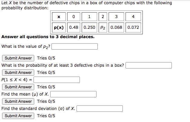 Solved Let X be the number of defective chips in a box of | Chegg.com