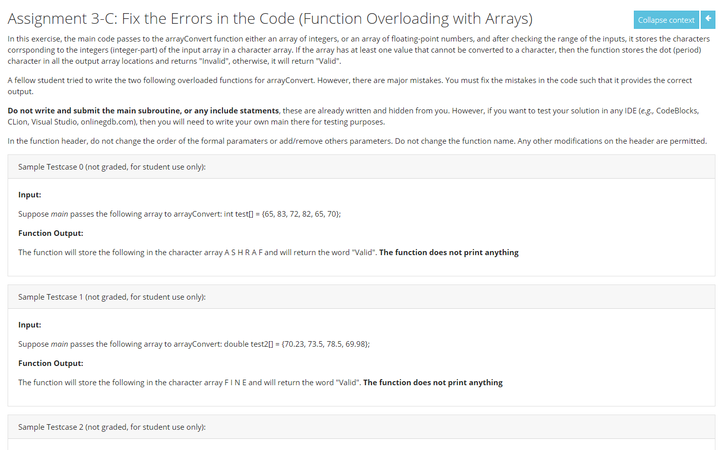 Solved Assignment 3-C: Fix the Errors in the Code (Function | Chegg.com