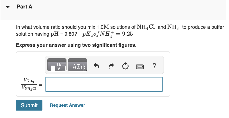 Solved In what volume ratio should you mix 1.0M solutions of | Chegg.com