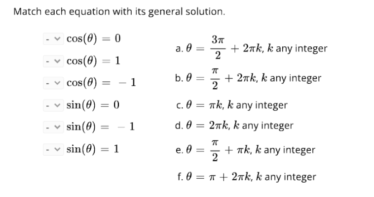 Solved Match each equation with its general solution. | Chegg.com