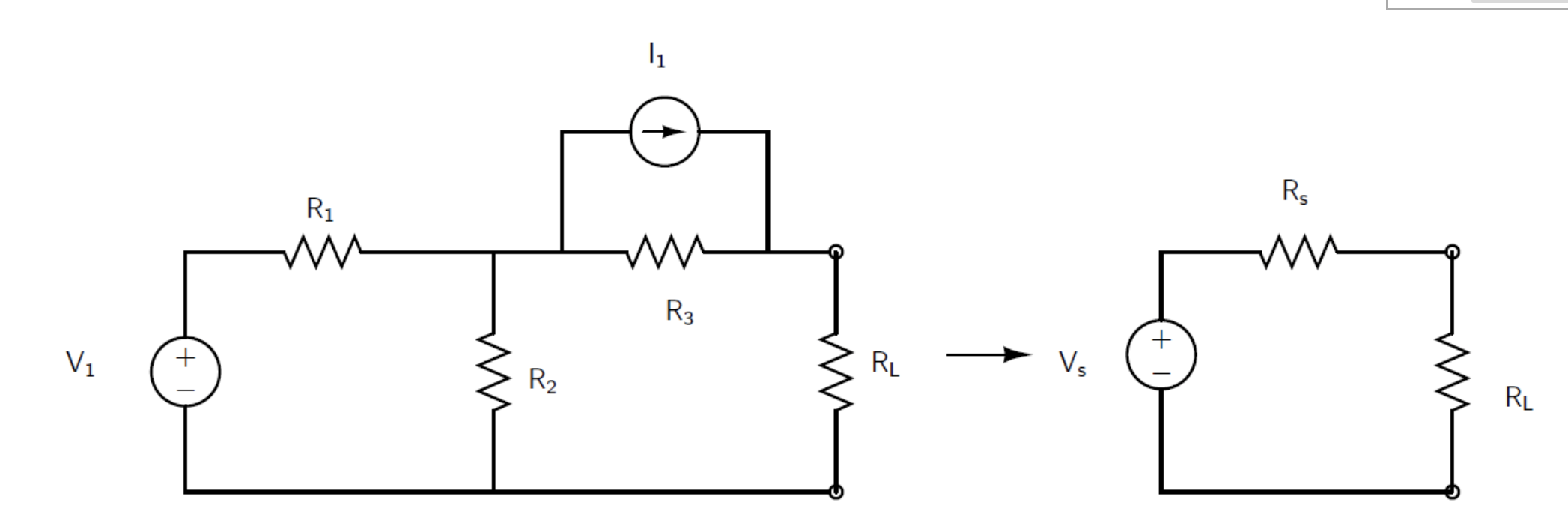 Solved The circuit on the left, as viewed by the load | Chegg.com