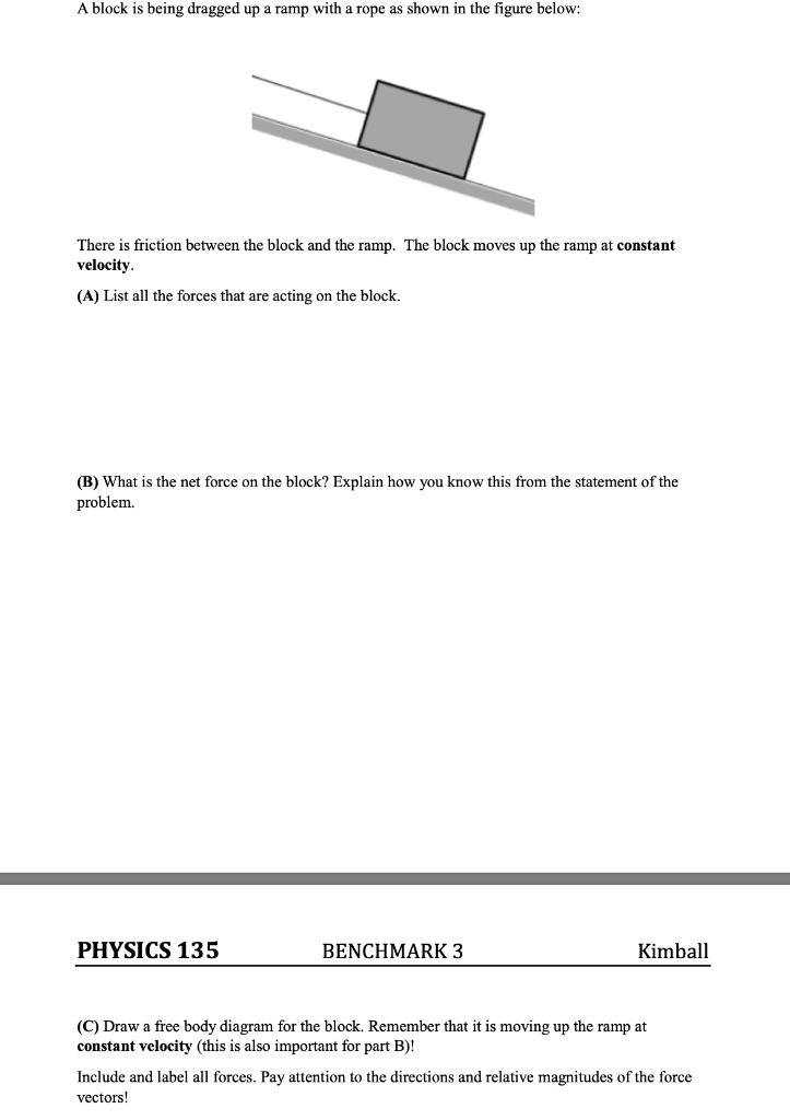 Solved A block is being dragged up a ramp with a rope as | Chegg.com