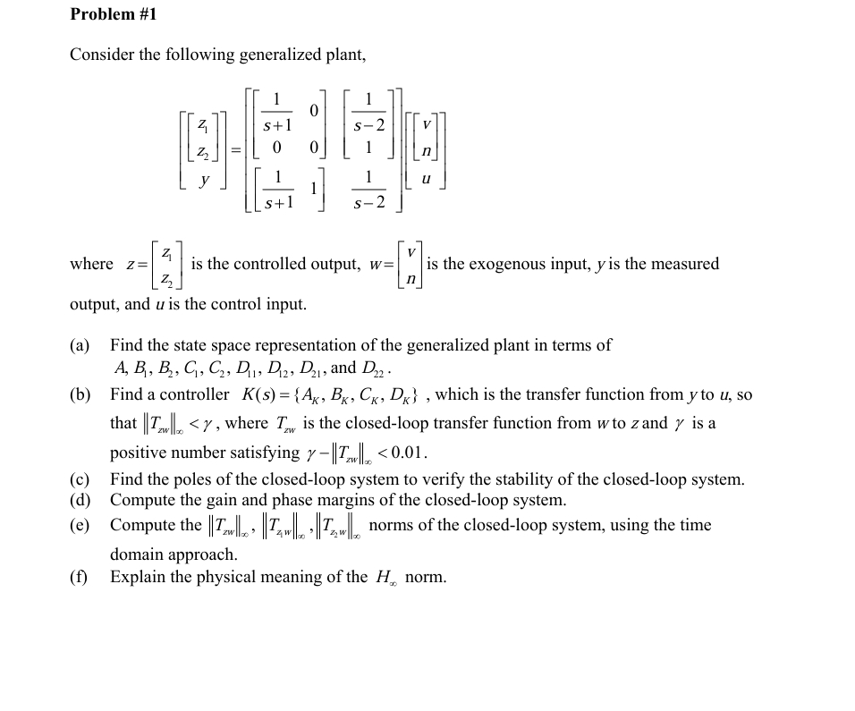Solved Problem #1Consider the following generalized | Chegg.com