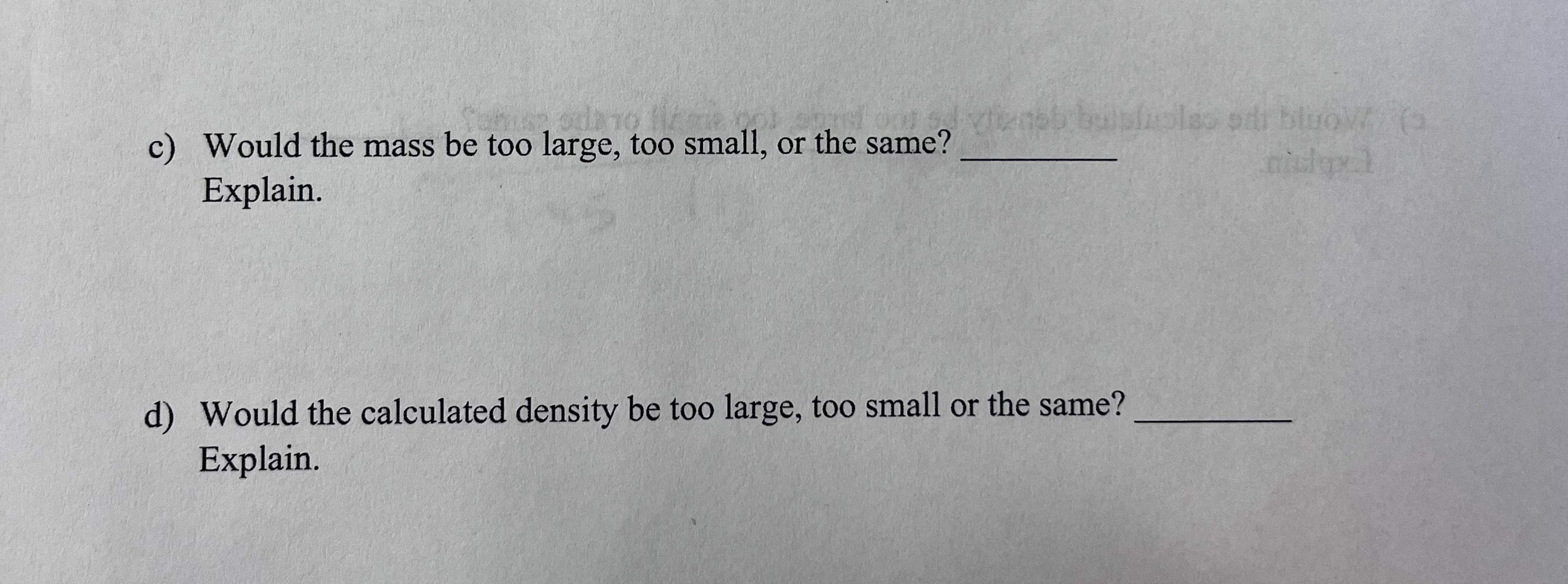 Solved The initial water level and the final water level in | Chegg.com