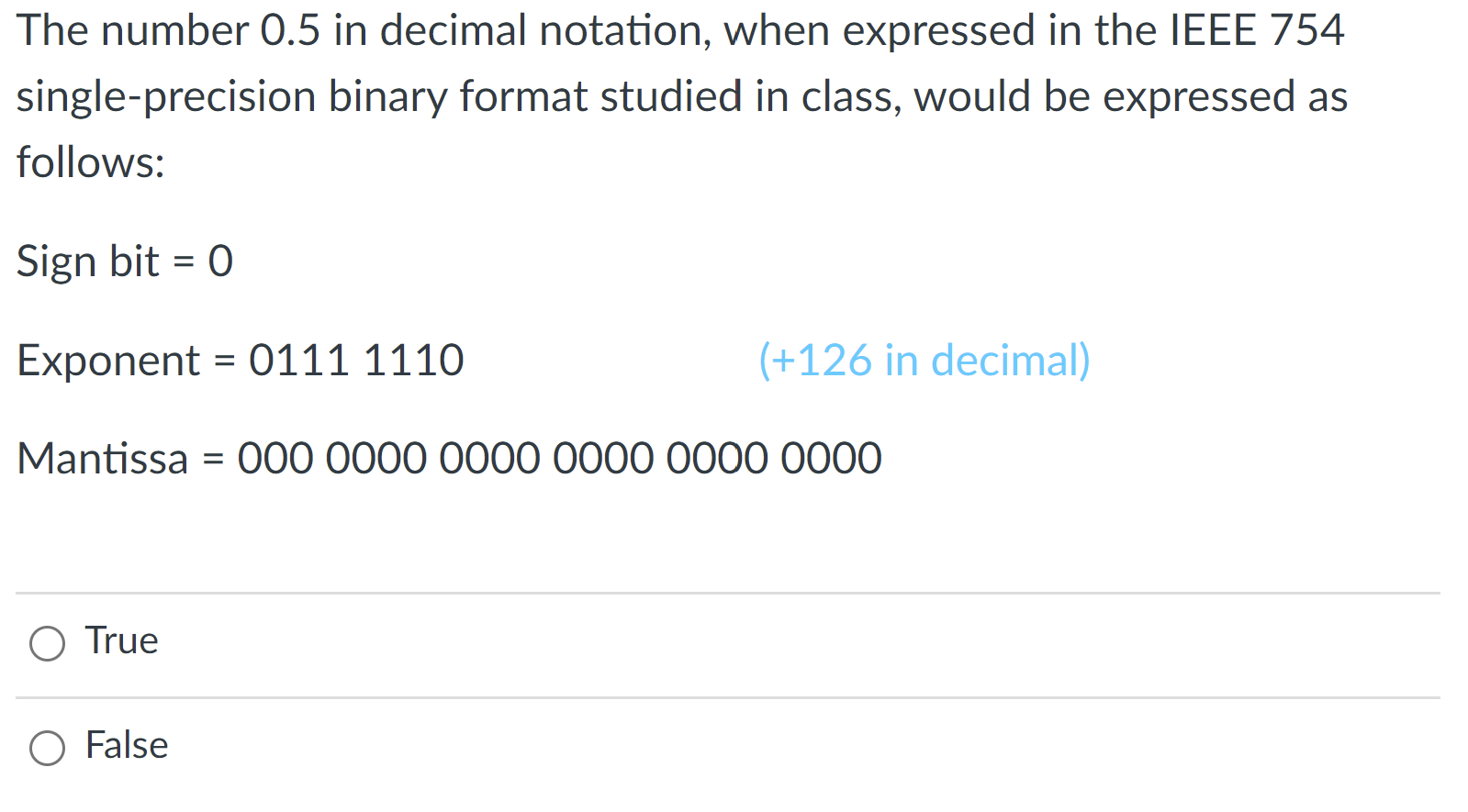 Solved The number 0.5 in decimal notation, when expressed in | Chegg.com