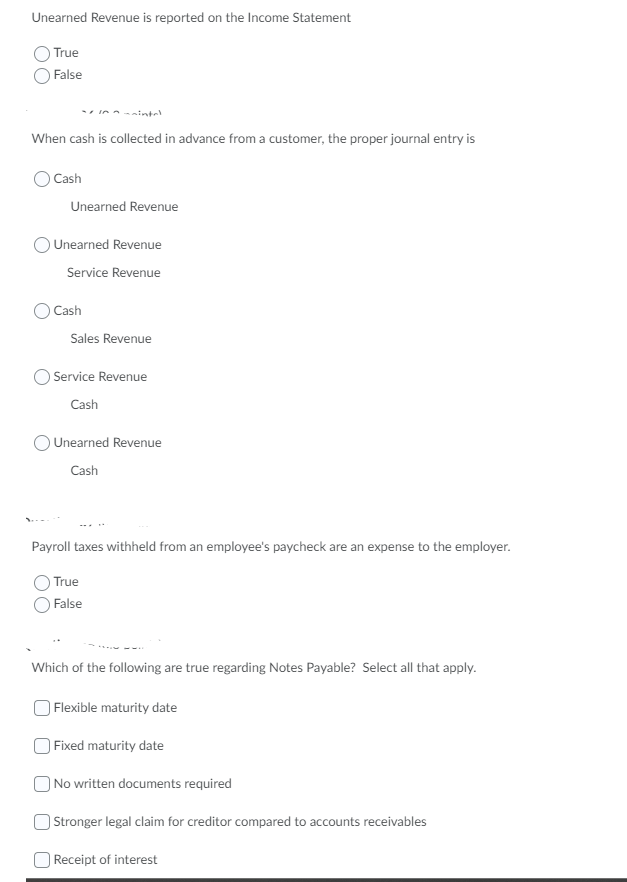 Solved Unearned Revenue is reported on the Income Statement | Chegg.com
