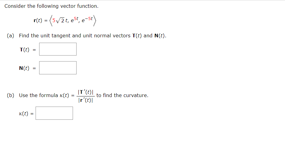 Solved Consider the following vector function. | Chegg.com