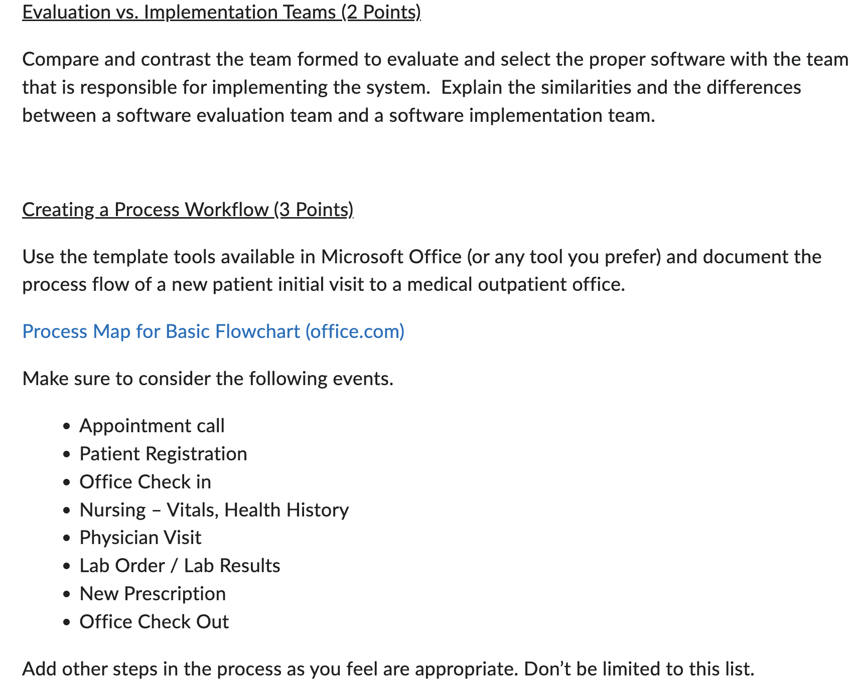 Solved Evaluation vs. Implementation Teams (2 Points). | Chegg.com