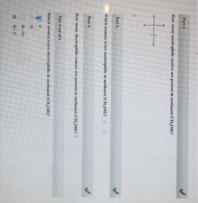 Solved How many nucleophilic centers are present in methanol | Chegg.com