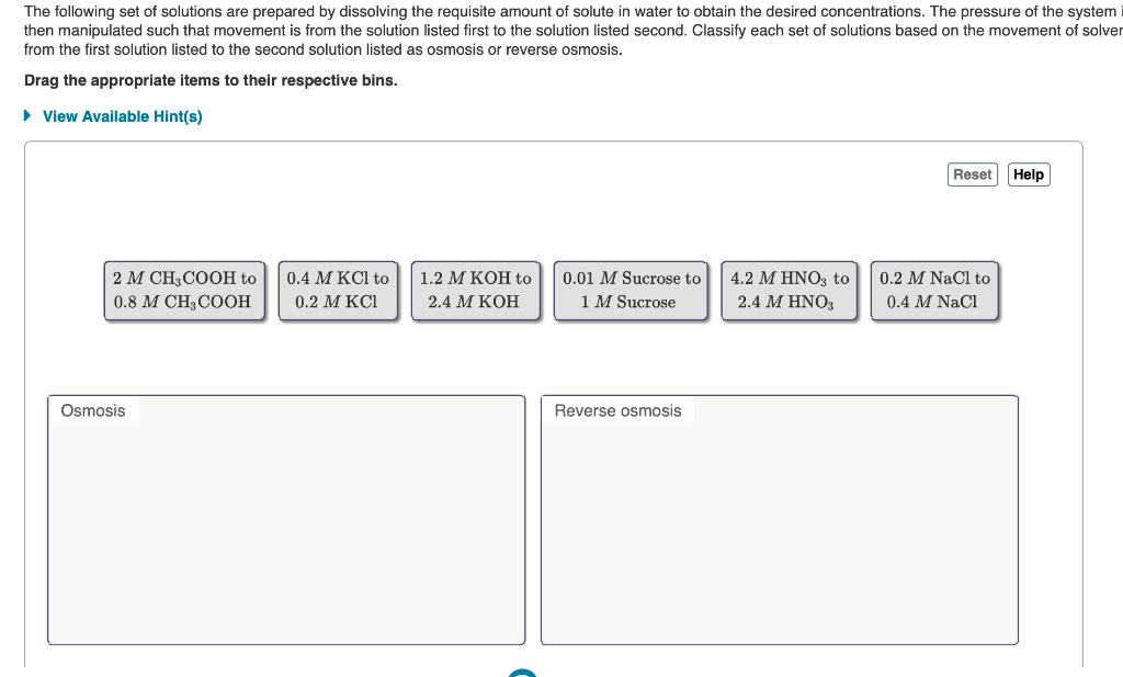 Solved The following set of solutions are prepared by | Chegg.com