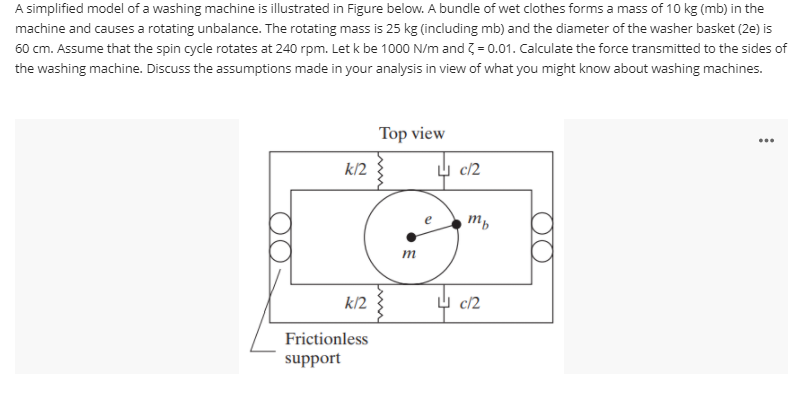 Solved A simplified model of a washing machine is | Chegg.com
