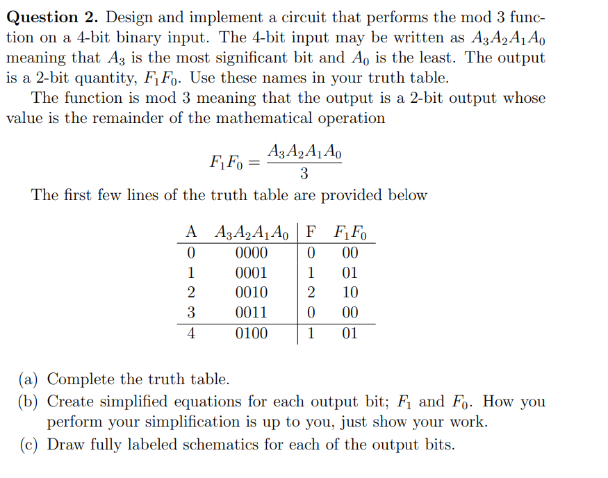 Solved Question 2. Design and implement a circuit that | Chegg.com