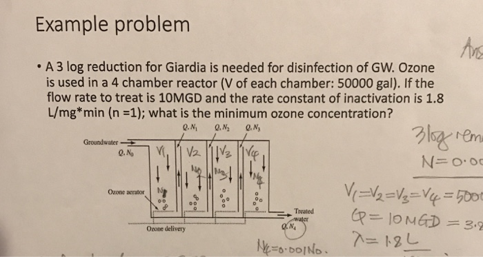 a 3 log reduction for giardia is needed for | Chegg.com