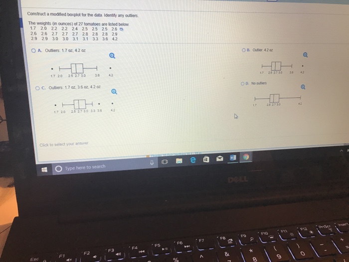 Solved Construct a modified boxplot for the data Identity | Chegg.com