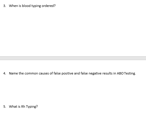 Solved ACTIVITY 3: BLOOD TYPING I. ABO FORWARD GROUPING AND | Chegg.com