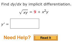 Solved Find dy/dx by implicit differentiation. square root | Chegg.com