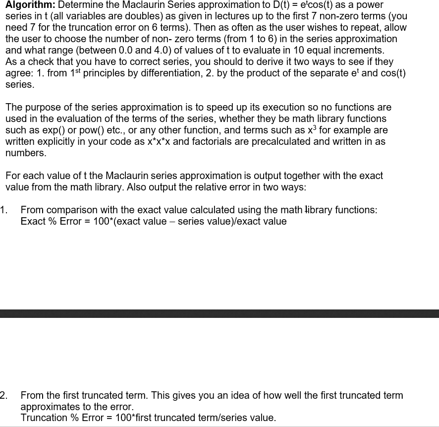 Algorithm: Determine the Maclaurin Series | Chegg.com
