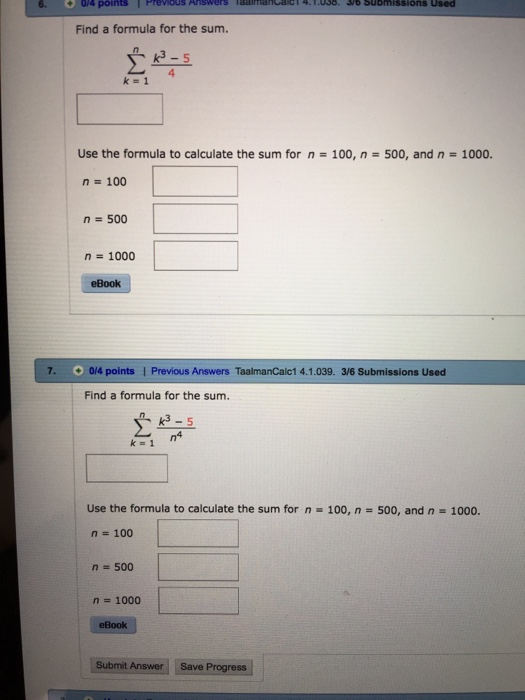 Solved Find a formula for the sum. sigma_k=1^n k^3 - 5/4 | Chegg.com