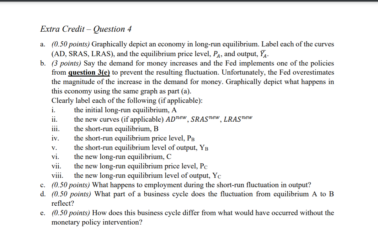 Extra Credit - Question 4 a. (0.50 points) | Chegg.com