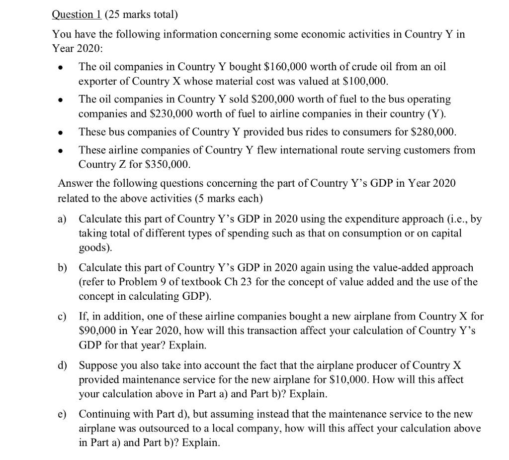 Solved Question 1 ( 25 marks total) You have the following | Chegg.com