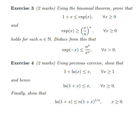 Solved Exercise 3 (2 marks) Using the binomial theorem, | Chegg.com