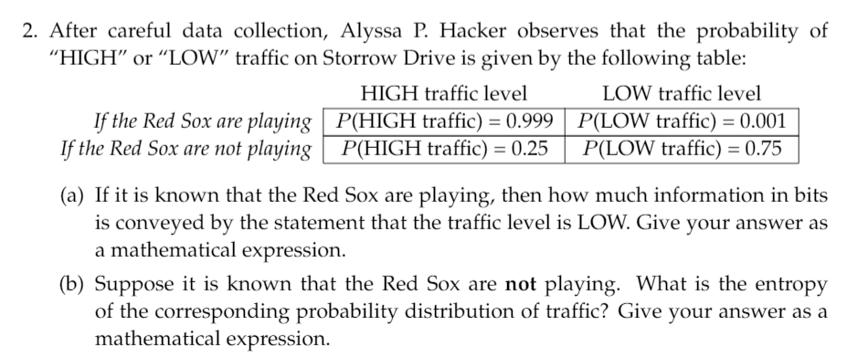 Solved 2. After careful data collection, Alyssa P. Hacker | Chegg.com