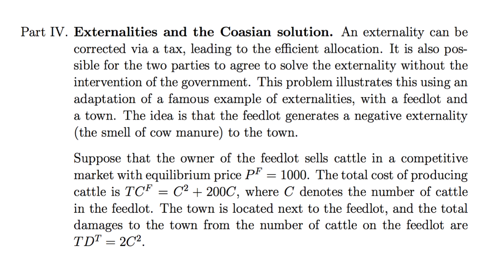 Solved he Coasian solution. An externality tax, leading to | Chegg.com