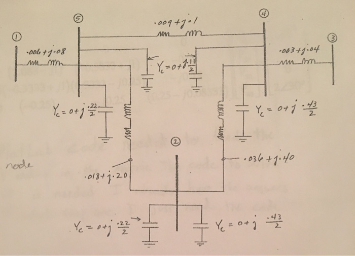 Solved On MATLAB. Create the 5x5 Ybus for the circuit given | Chegg.com