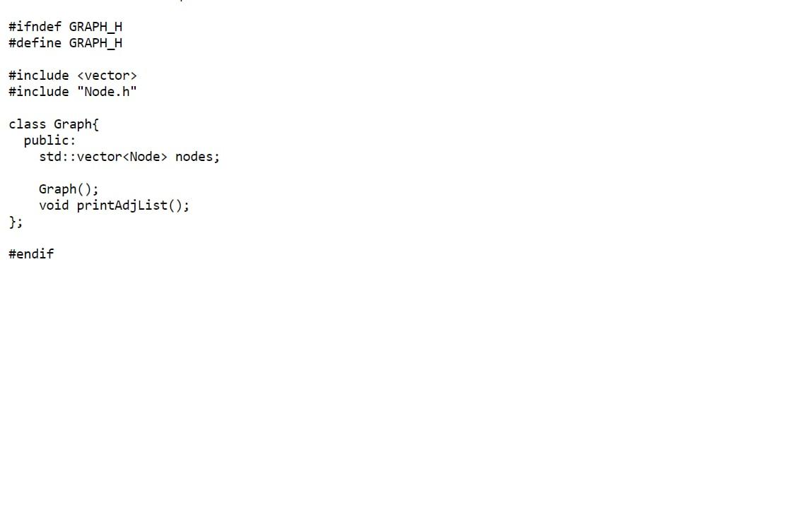 #ifndef GRAPH_H #define GRAPH_H #include #include | Chegg.com