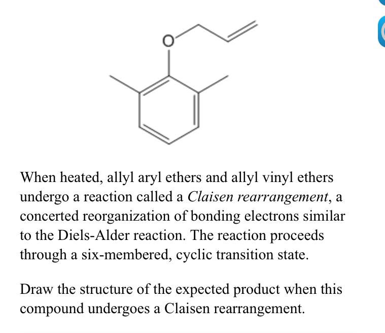 Solved When heated, allyl aryl ethers and allyl vinyl ethers | Chegg.com