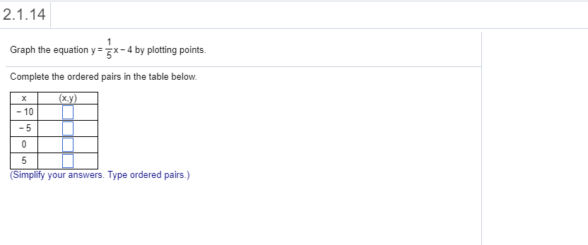 Solved 2.1.14 Graph the equation y x-4 by plotting points. | Chegg.com
