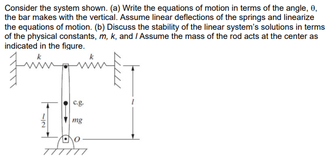Solved Consider the system shown. (a) Write the equations of | Chegg.com