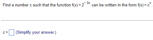 Solved Find a number c such that the function f(x)=2−3x can | Chegg.com