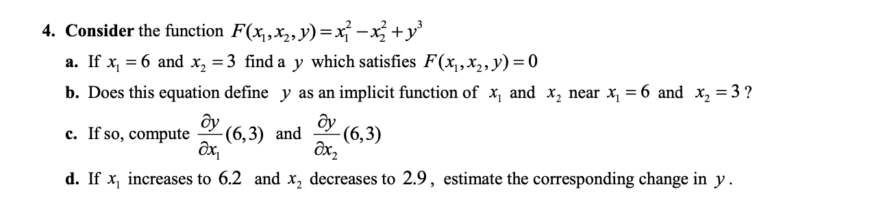 Solved Consider the function F(x1,x2,y)=x12-x22+y3a. ﻿If | Chegg.com