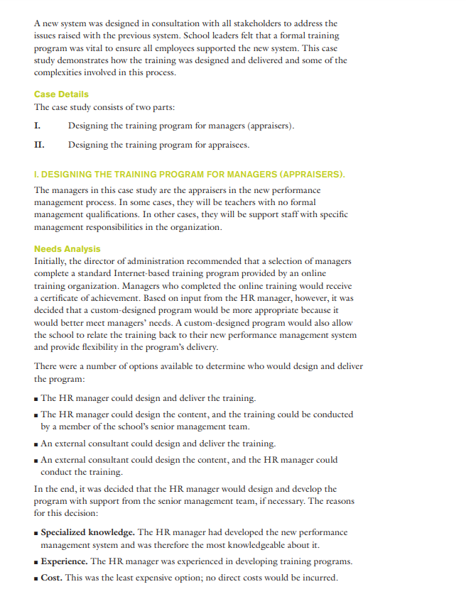 Solved Southwood School: A in Training and Development CASE | Chegg.com