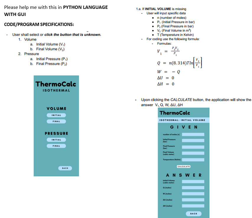 Solved Please help me with this in PYTHON LANGUAGE WITH GUI | Chegg.com