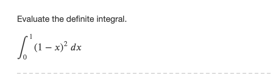 Solved Evaluate the definite integral. ' – x) dx | Chegg.com