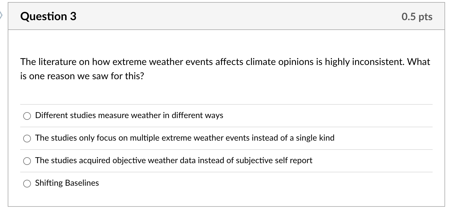 Solved The literature on how extreme weather events affects | Chegg.com