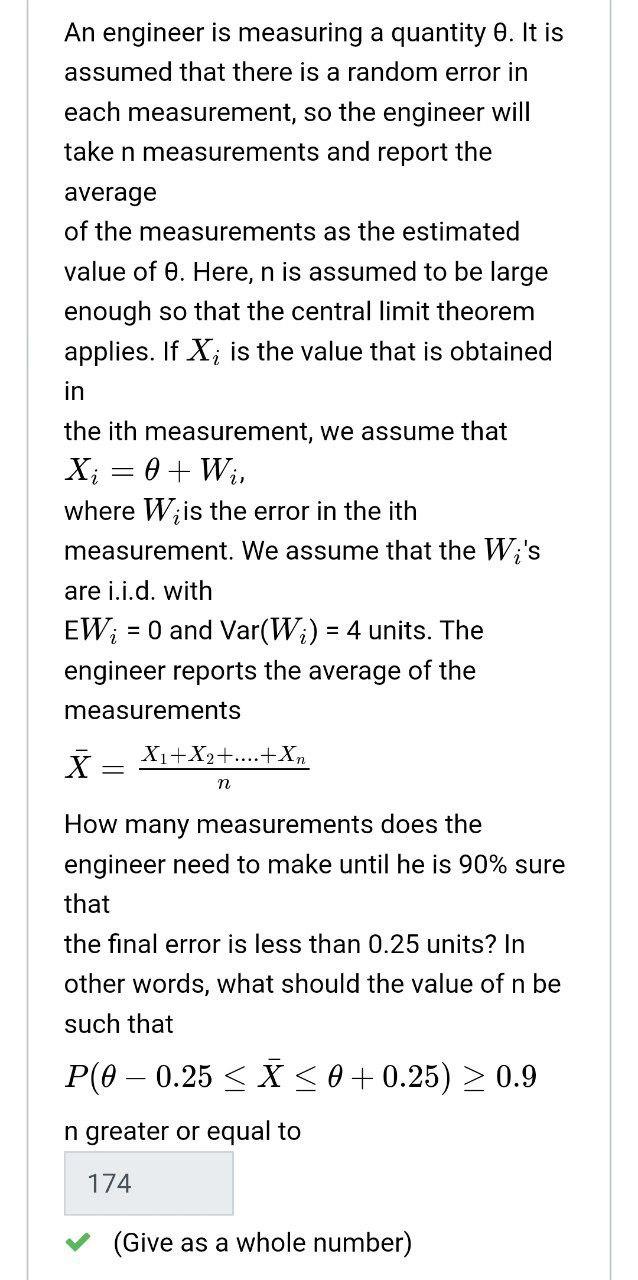 Solved An engineer is measuring a quantity o. It is assumed | Chegg.com